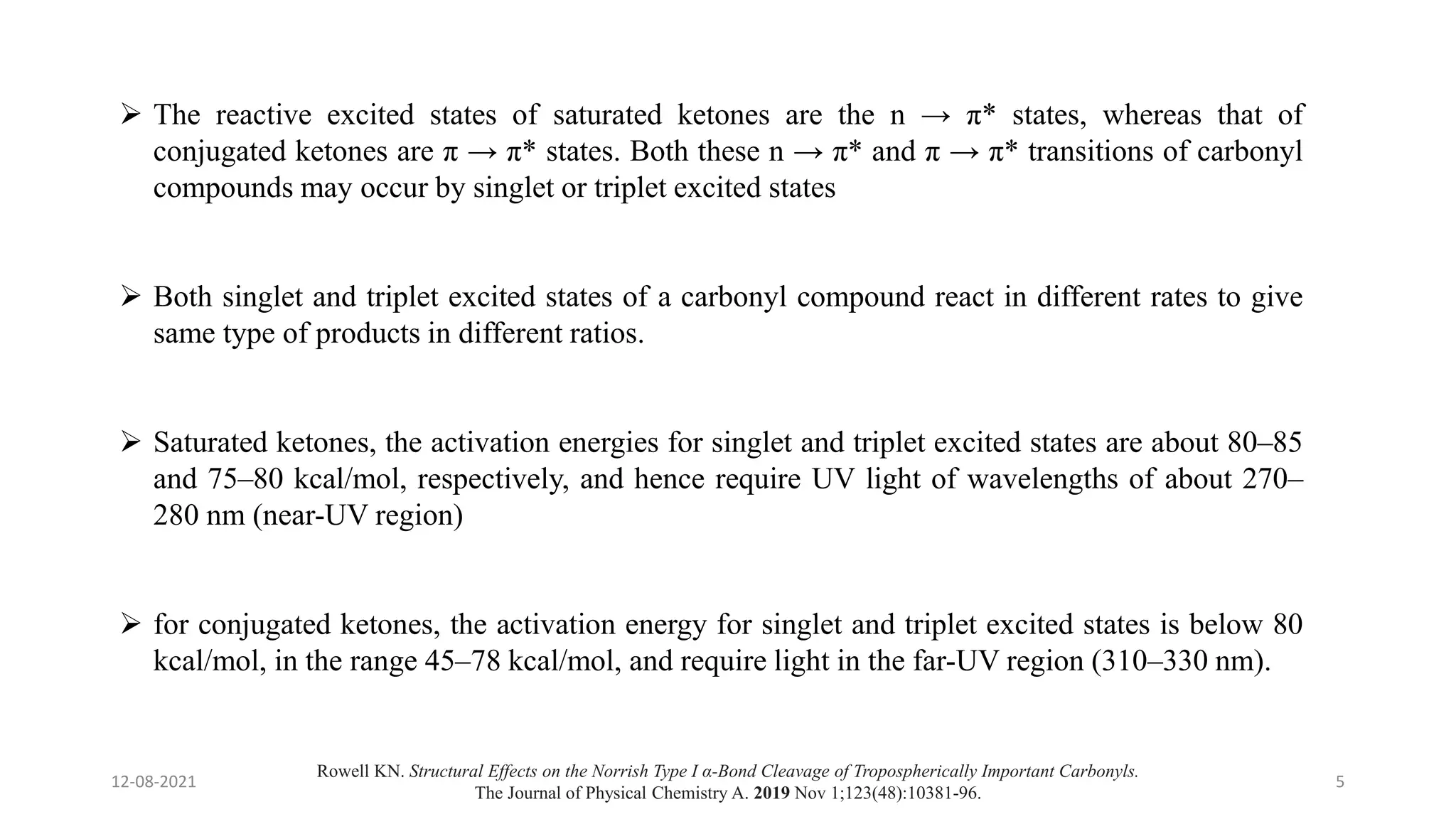 Photochemistry of Carbonyl Compound, Norrish type I and Type II ...
