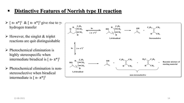 Photochemistry of Carbonyl Compound, Norrish type I and Type II ...