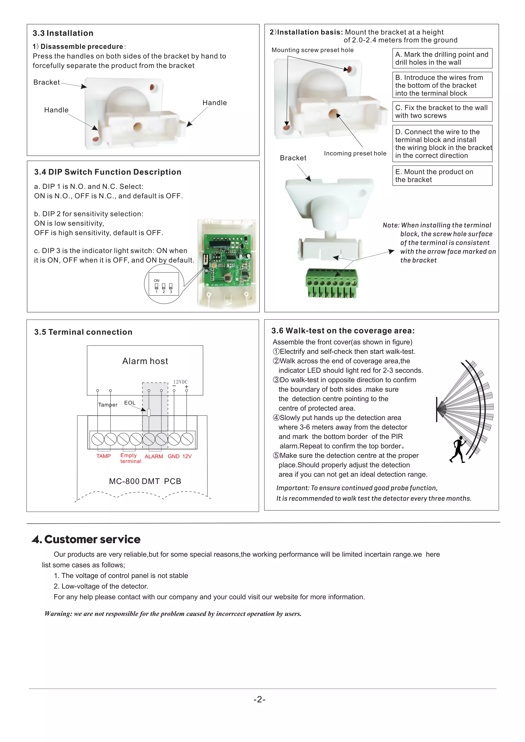 MC-800DMT intrusion detector manual | PDF