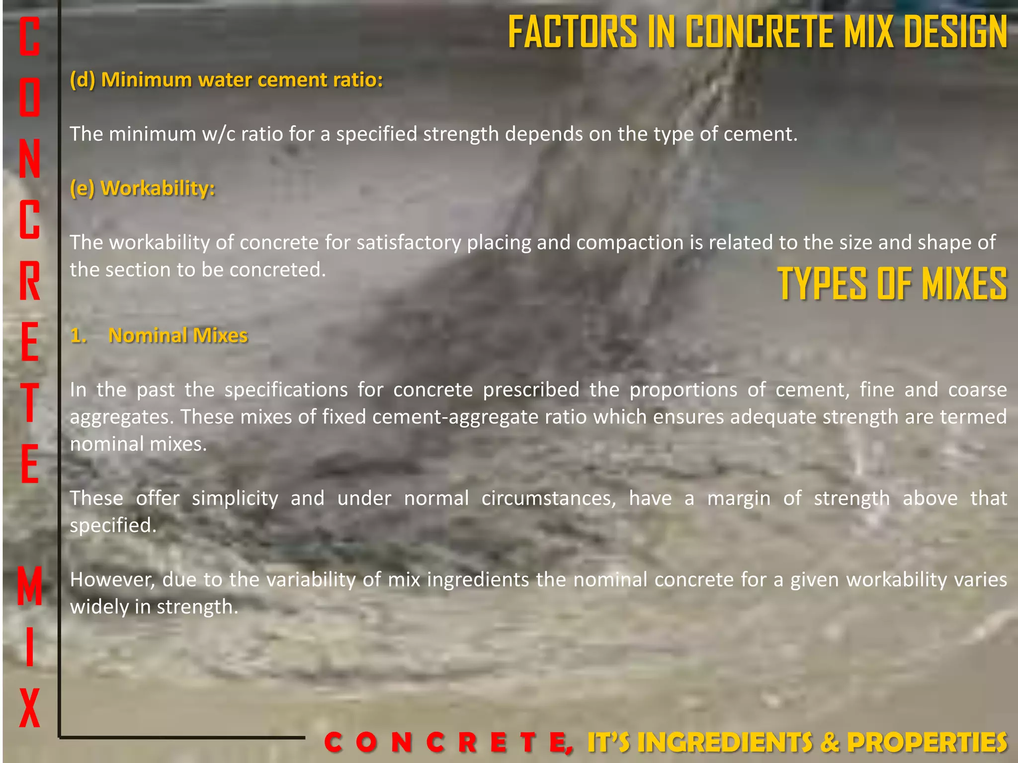Concrete, Its Ingredients and Properties | PPTX