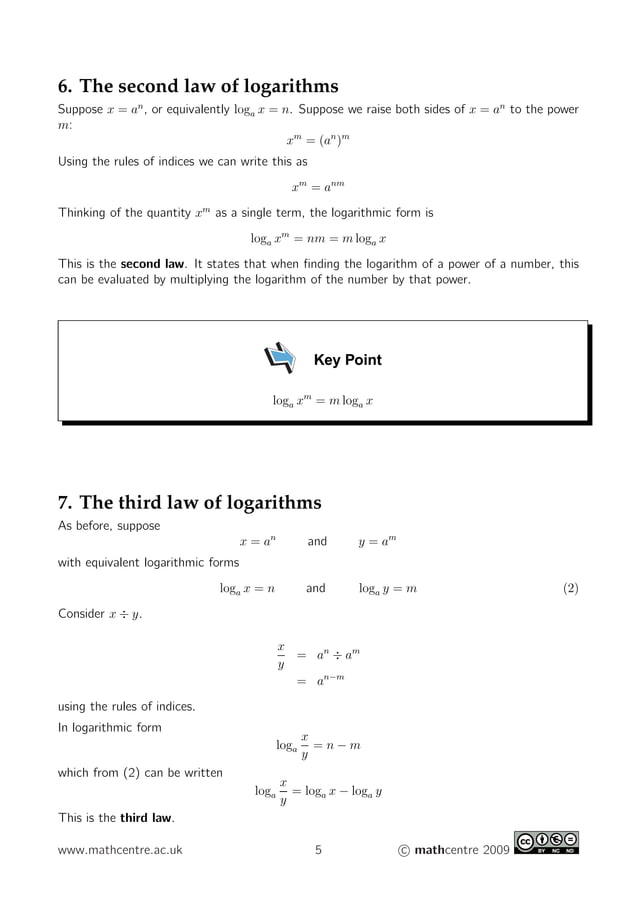 Logarithms Text | PDF