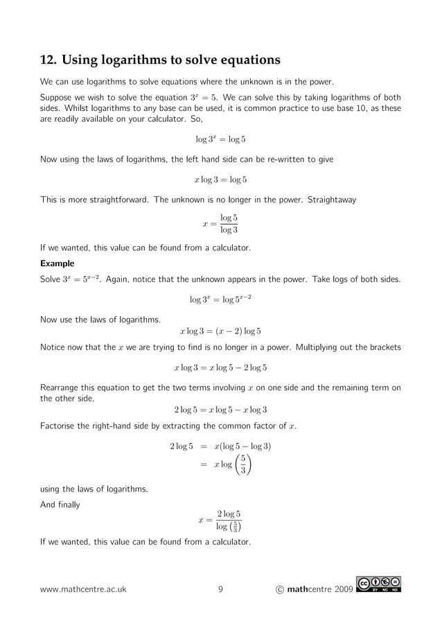 Logarithms Text | PDF