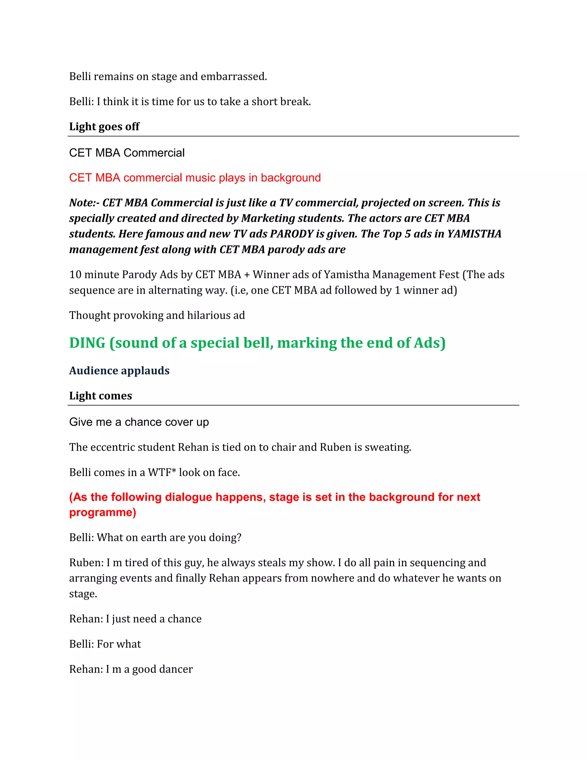 Master of Ceremony Script- Informal Style | DOCX