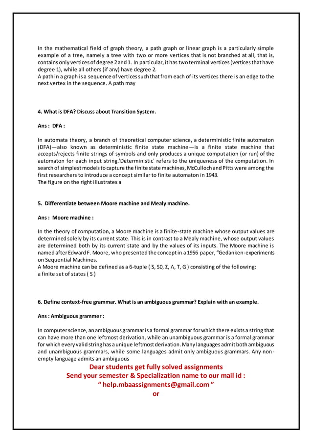Mc0082 theory of computer science | PDF