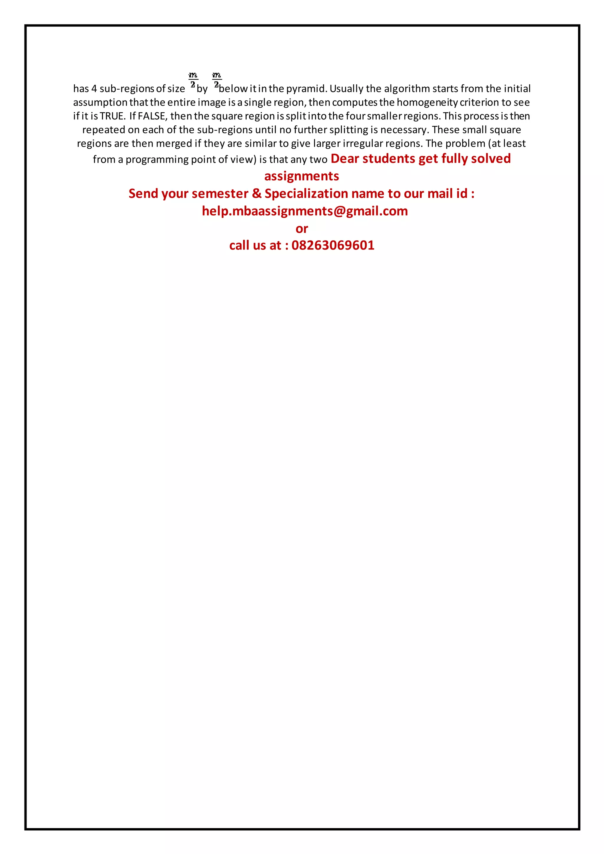 Mc0086 digital image processing | PDF