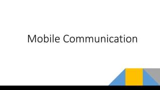 Mobile communication - Introduction | PPT
