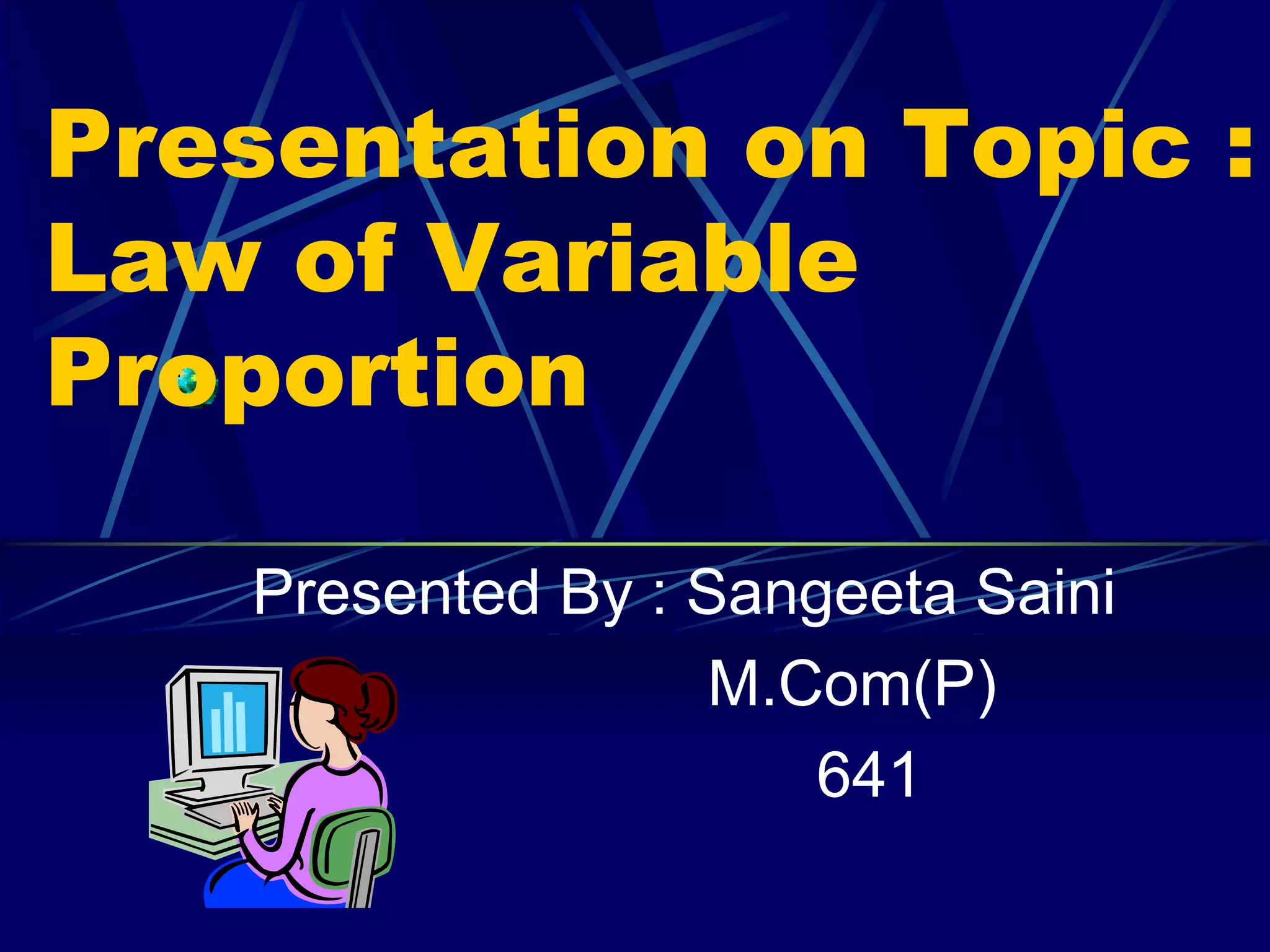 law of variable proportion | PPTX