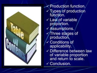 law of variable proportion | PPTX