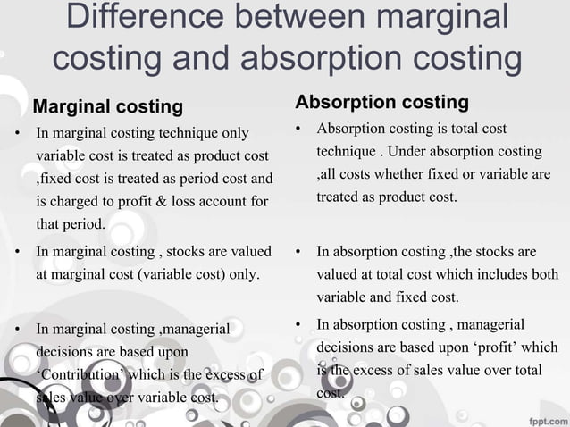 marginal and absorption costing | PPTX | Stocks and Bonds | Personal ...