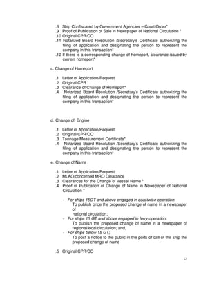 Mc 2013 02 registration and deletion of vessel | PDF