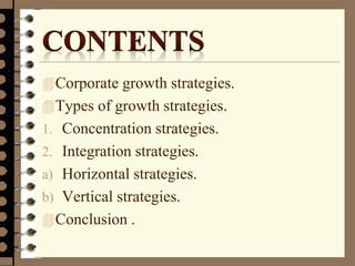 concentration and integration strategies | PPTX