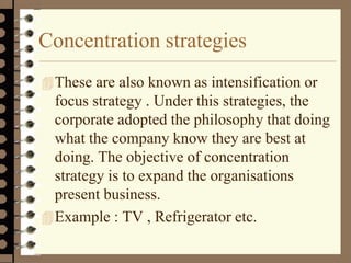 concentration and integration strategies | PPTX