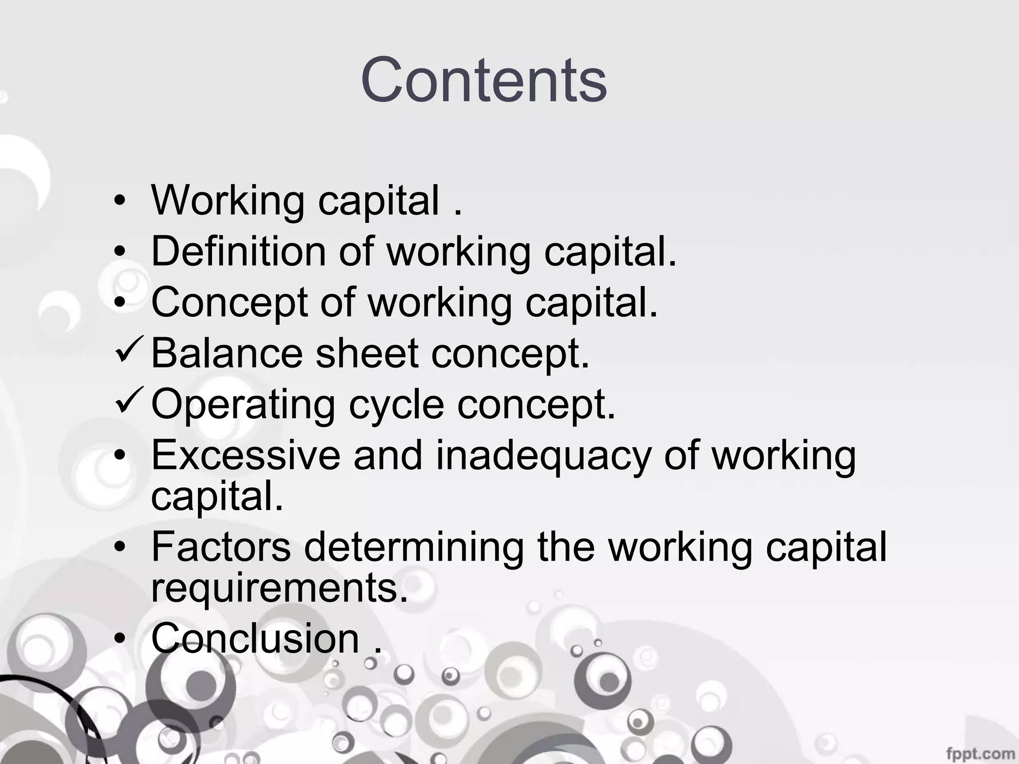 working capital | PPT