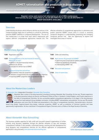 ADMET rationalisation and prediction in drug discovery: Computational ...
