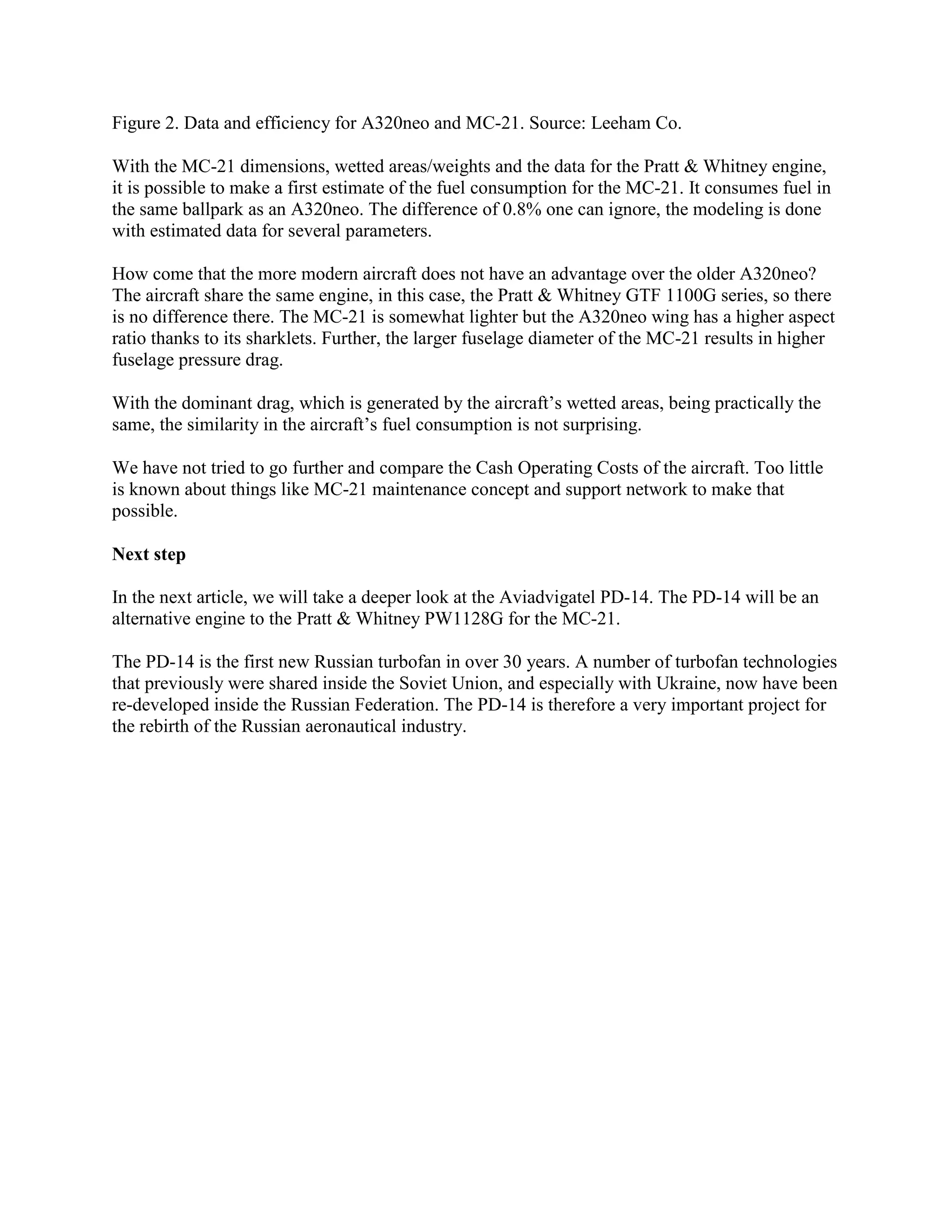 Mc21 a320 comparison leeham | PDF