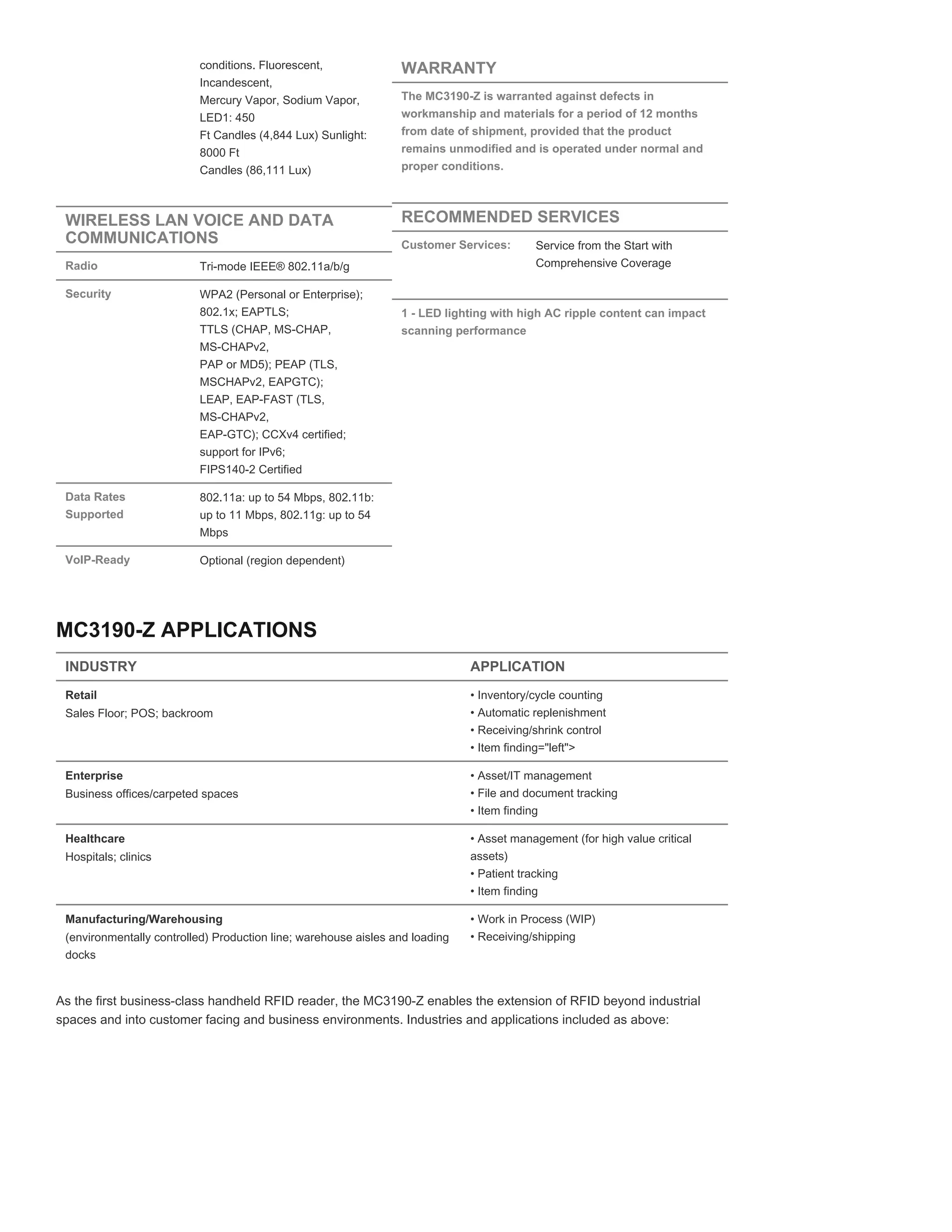 Mc3190 z spec_sheet_rfid | PDF