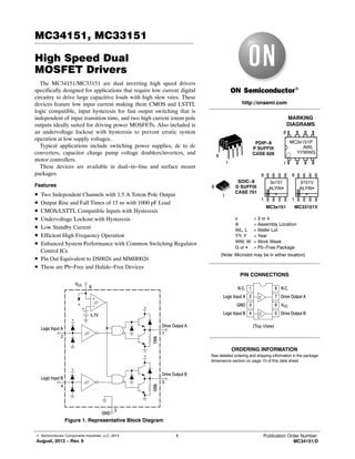 Original Mosfet MC33151DR2G 33151 MC33151 SOP-8 New | PDF