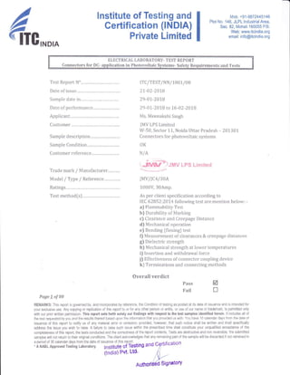 Mc 4 connector from jmv lps ltd | PDF | Physics | Science