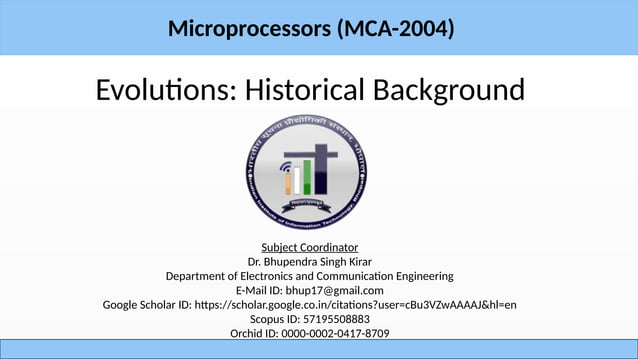 MCA-1.2-Evolution of 8085 microprocessor.pptx