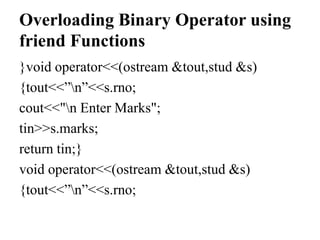 Mca 2nd sem u-4 operator overloading | PPT