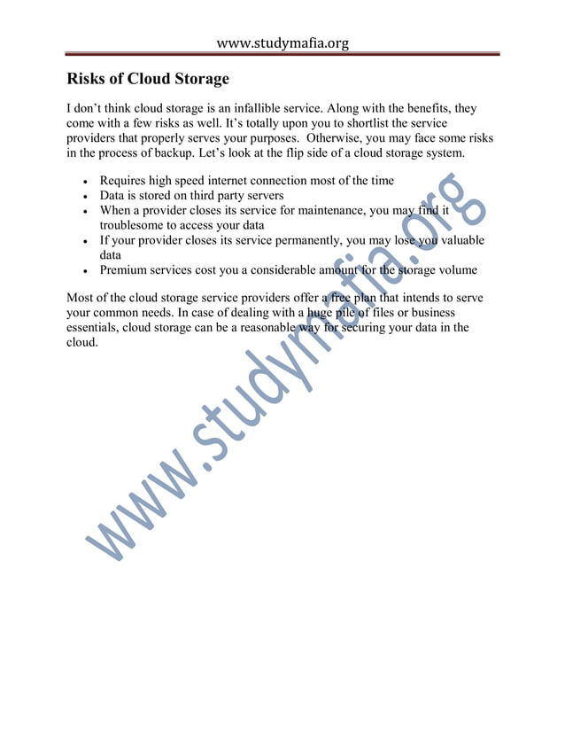 Mca cloud-storage-report | PDF