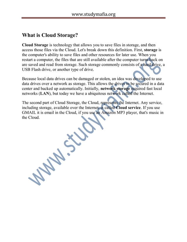 Mca cloud-storage-report | PDF