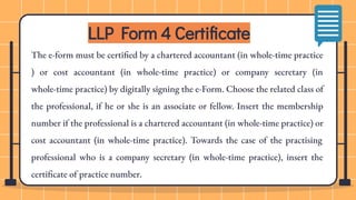 Complete Details About MCA LLP Form 4 | PPT