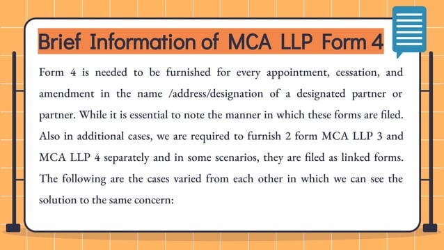 Complete Details About MCA LLP Form 4 | PPT