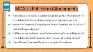 Complete Details About MCA LLP Form 4 | PPT