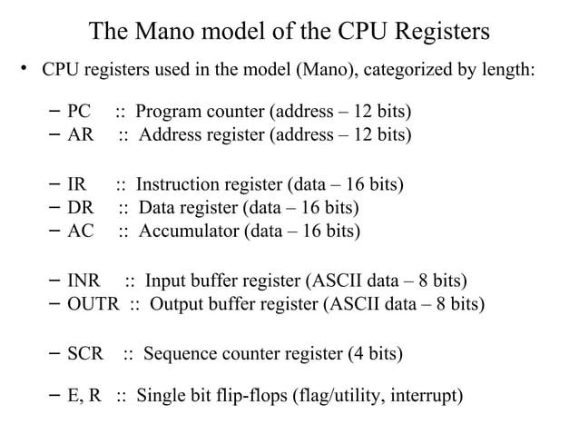 MCA-I-COA- overview of register transfer, micro operations and basic computer organization and ...