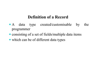 Mca ii dfs u-2 array records and pointer | PPT