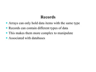 Mca ii dfs u-2 array records and pointer | PPT