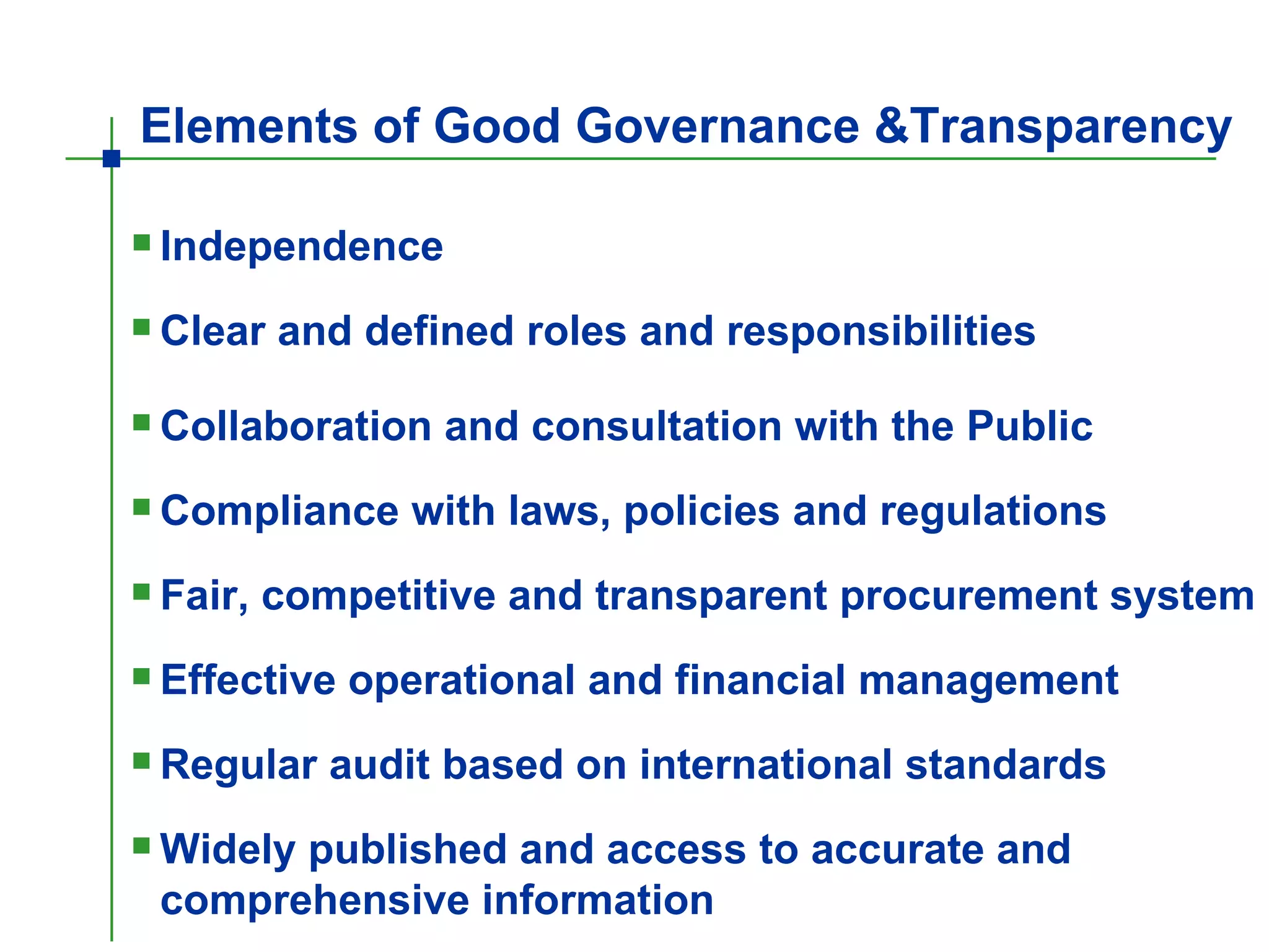 Mca mali fosters good governance and transparency | PPT