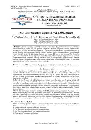 Accelerate Quantum Computing with AWS Braket | PDF | Cloud Computing ...