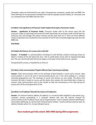 Mca1010 fundamentals of computer and it | DOCX | Computing | Technology ...