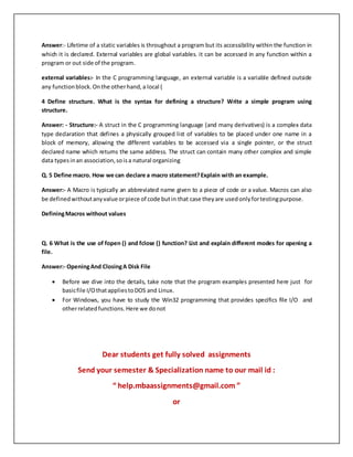 Mca1020 programming in c | PDF