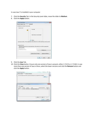 Latest Java Setting for MCA Portal(MANUAL) | PDF