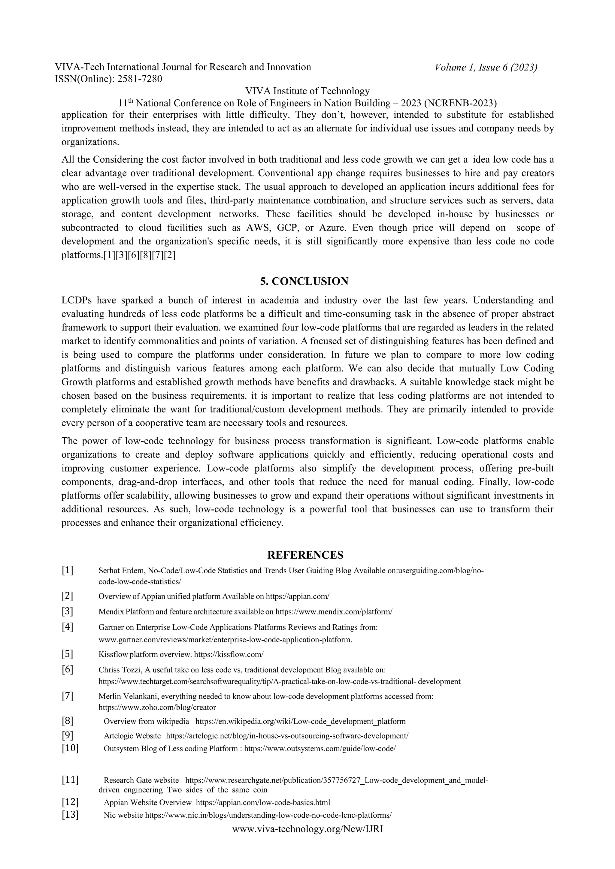 Addressing the power of low-code technology for business process transformation using low code ...