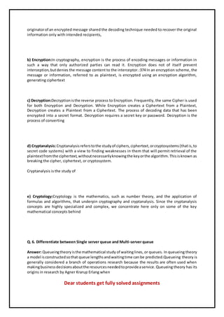 Mca3050 advanced computer networks | PDF