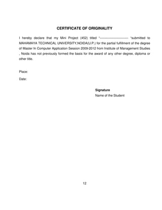 Mca 452 mini_project_guidelines_2013 | PDF