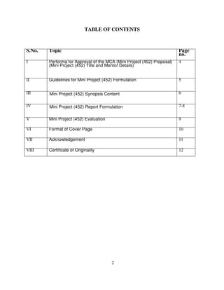 Mca 452 mini_project_guidelines_2013 | PDF