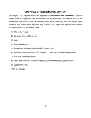 Mca 452 mini_project_guidelines_2013 | PDF