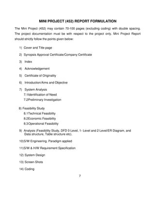 Mca 452 mini_project_guidelines_2013 | PDF