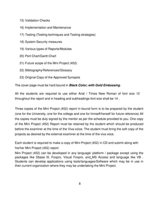 Mca 452 mini_project_guidelines_2013 | PDF