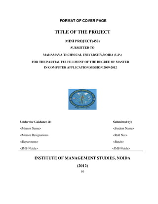 Mca 452 mini_project_guidelines_2013 | PDF