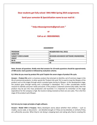 Mca5020 advanced software engineering-de | PDF