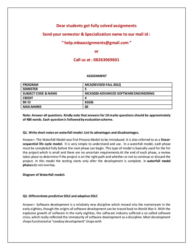 Mca5020 advanced software engineering-de | PDF