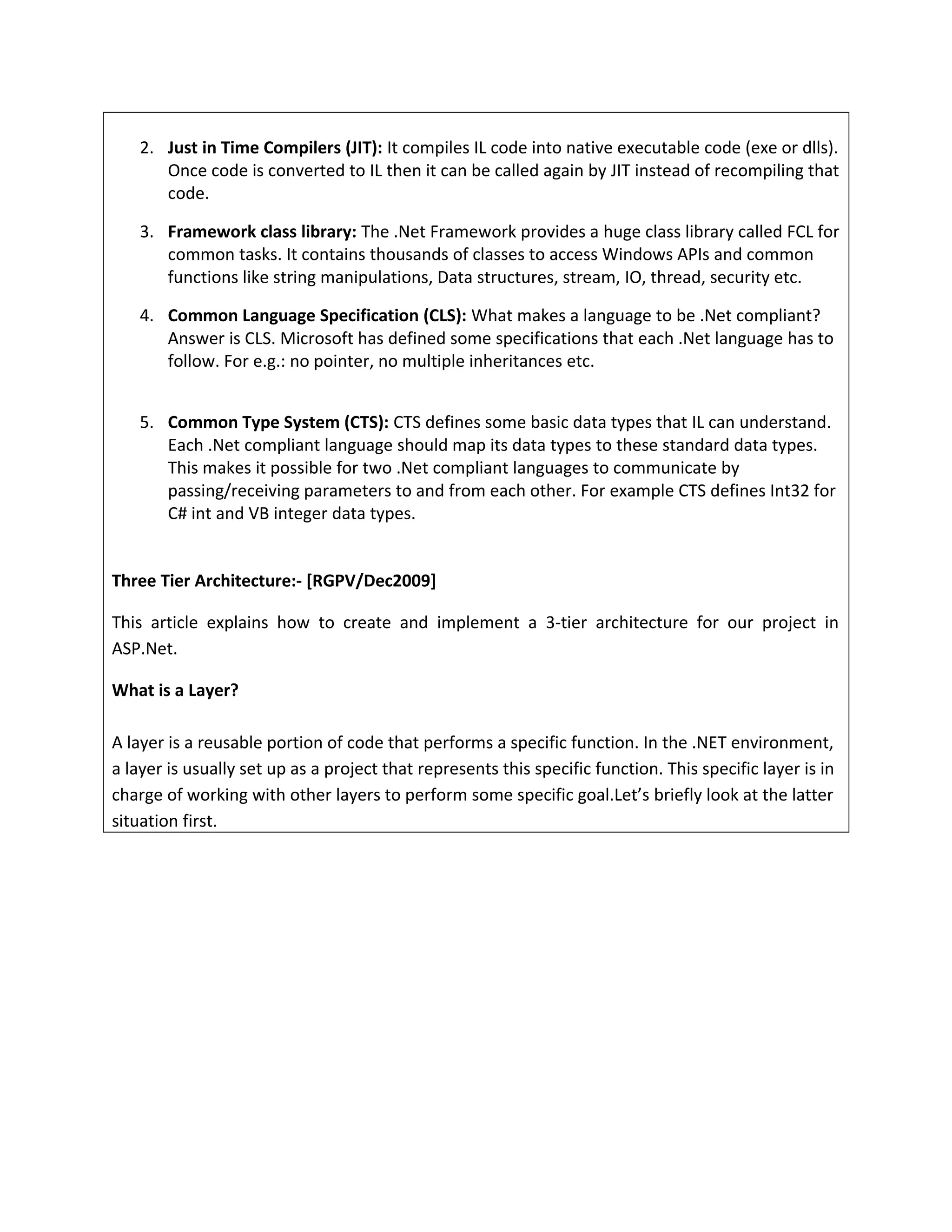 Mca 504 dotnet_unit1 | DOC