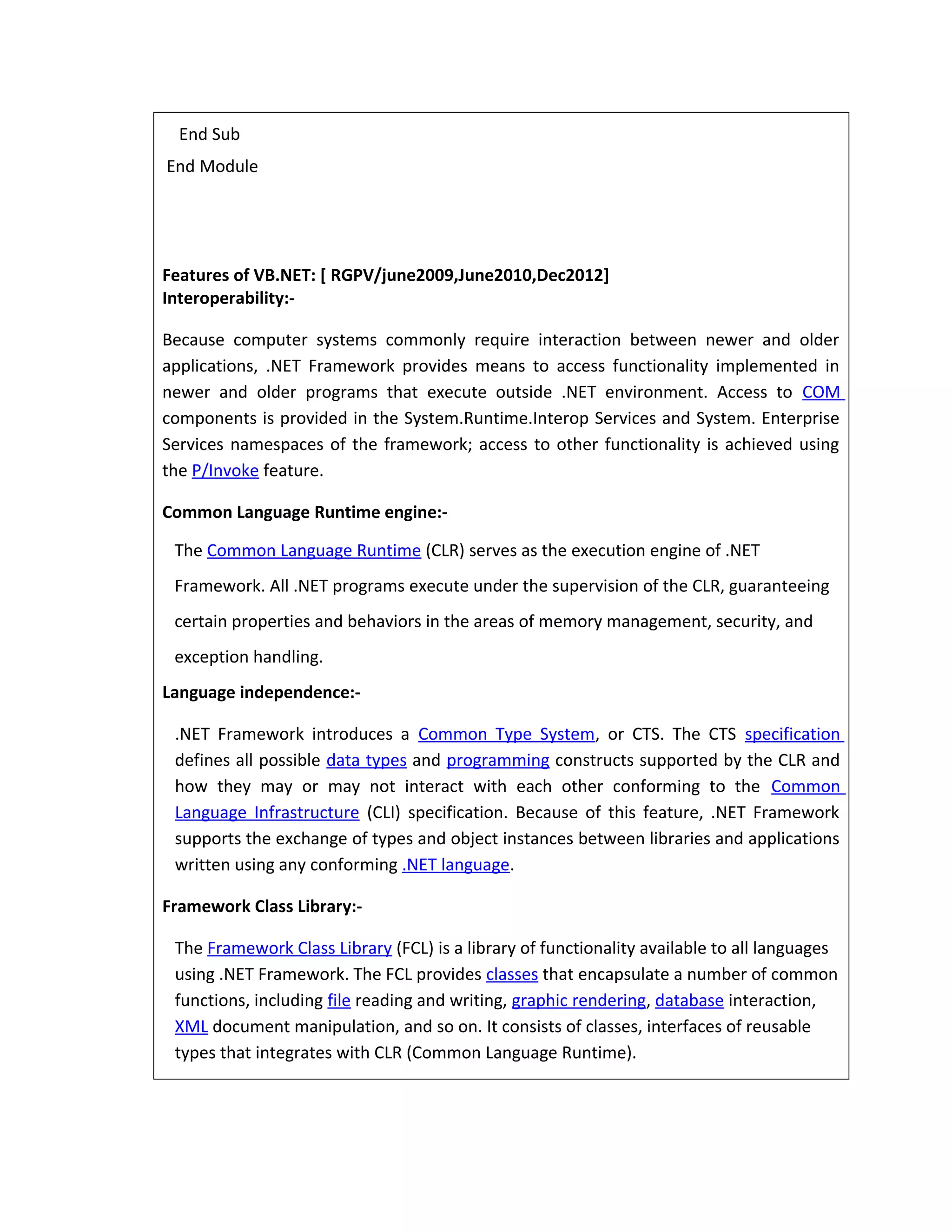 Mca 504 dotnet_unit1 | DOC