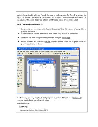 Mca 504 dotnet_unit1 | DOC